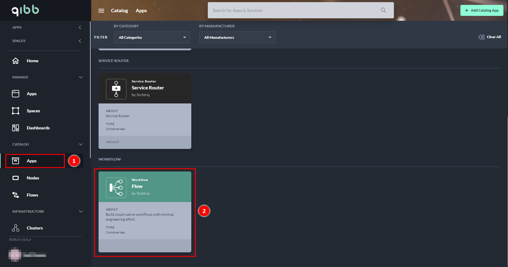 Deploy an App from Catalog Page