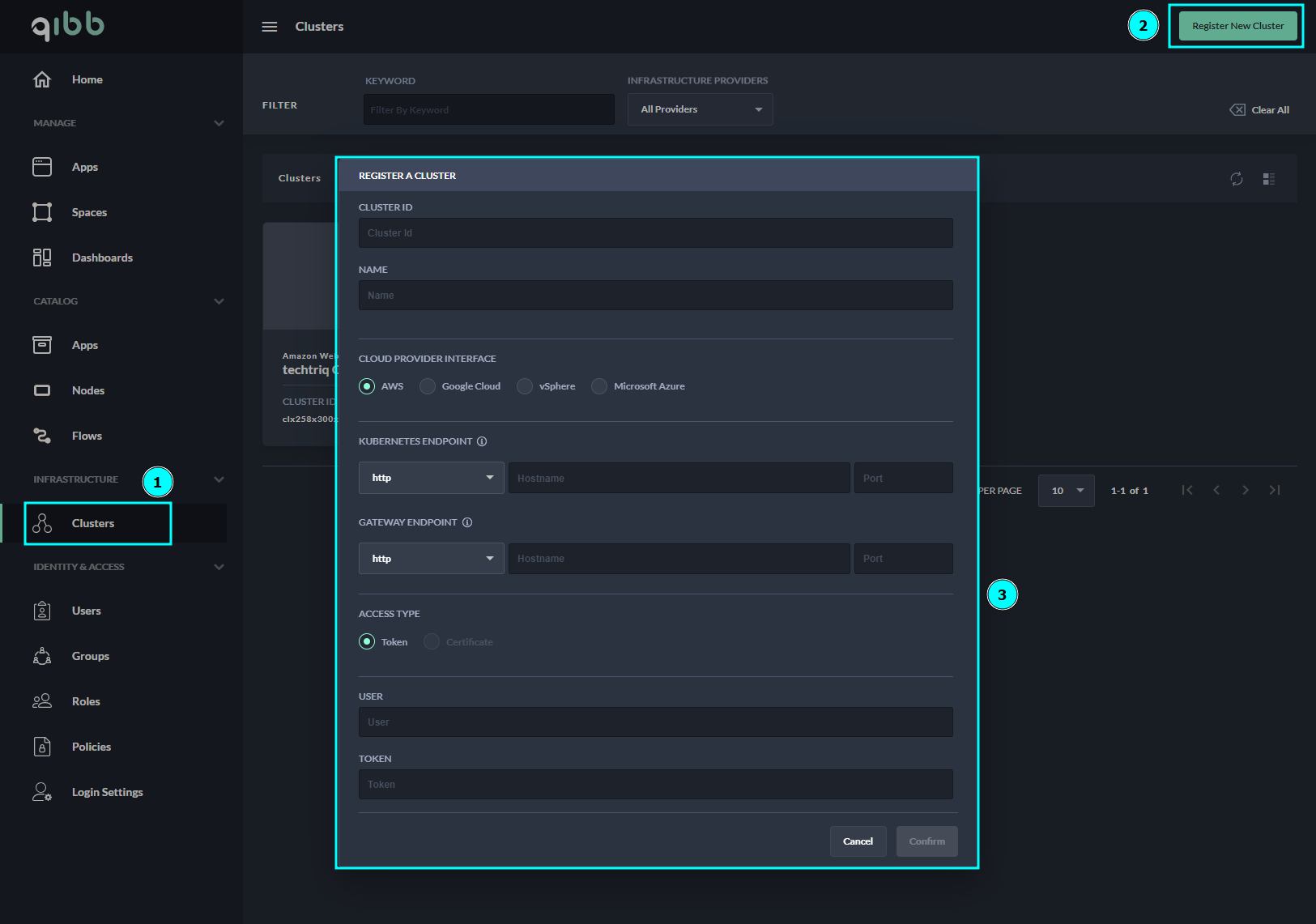 Registering a Cluster