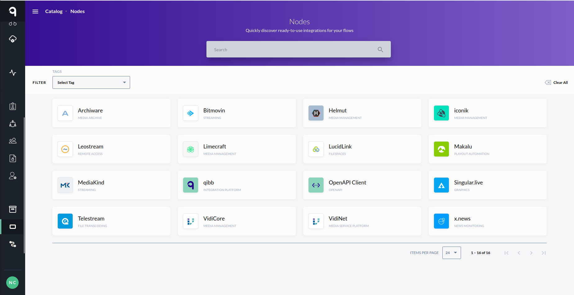 Catalog of Nodes